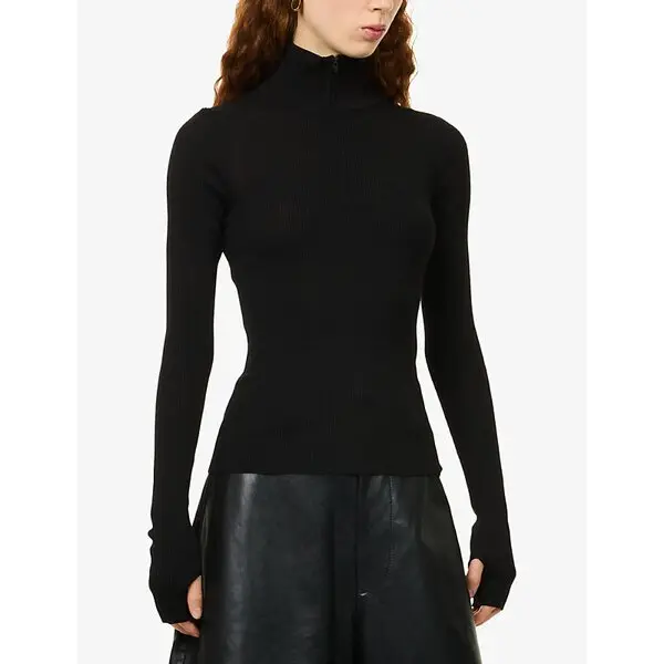 THE FRANKIE SHOP Sade Zipped Wool-blend Jumper