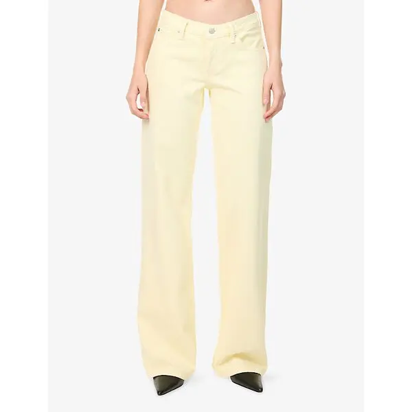 FRAME X Amelia The Gray Wide Flared-leg Denim Jeans - Limoncello