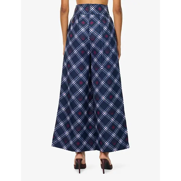 ARAM Pleated Monogram-print Tweed Trousers