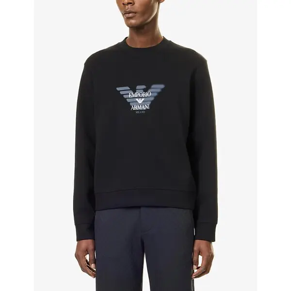 Emporio Armani Logo-print Cotton-blend Sweatshirt