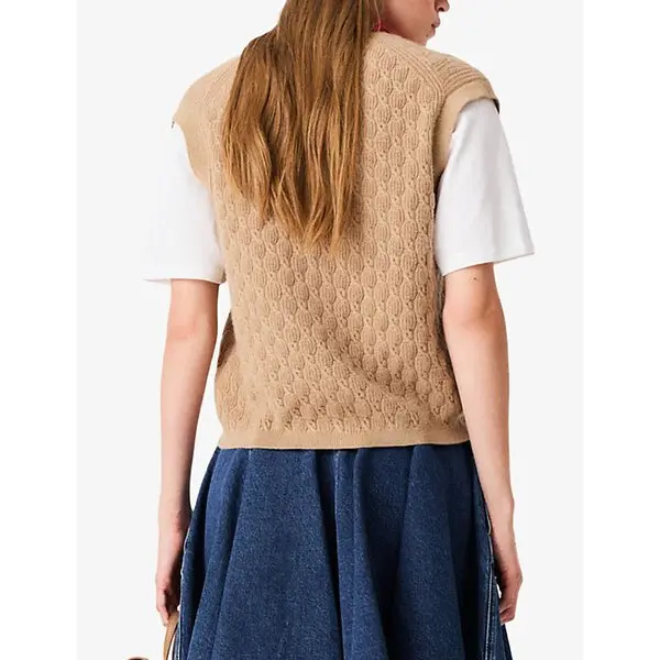 Maje Two-in-one Wool And Cashmere Cardigan