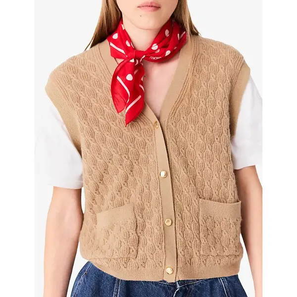 Maje Two-in-one Wool And Cashmere Cardigan