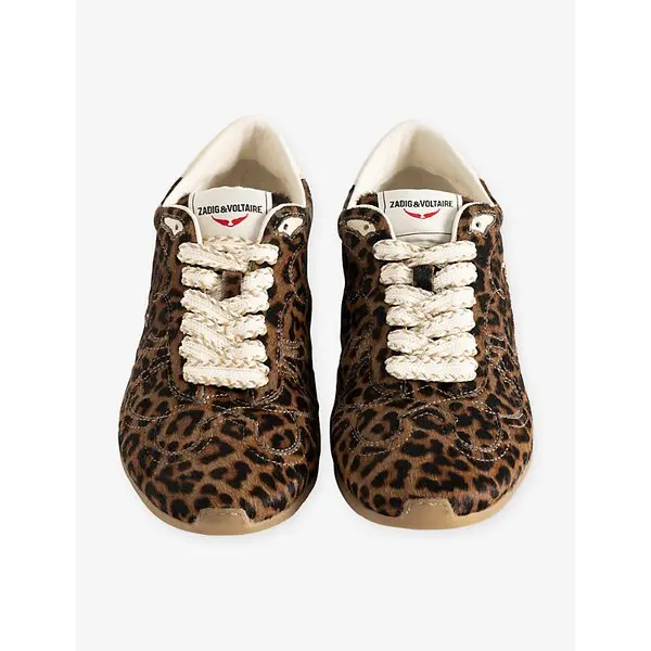 Zadig&Voltaire Zv Dance Leopard Pony Leather Trainers