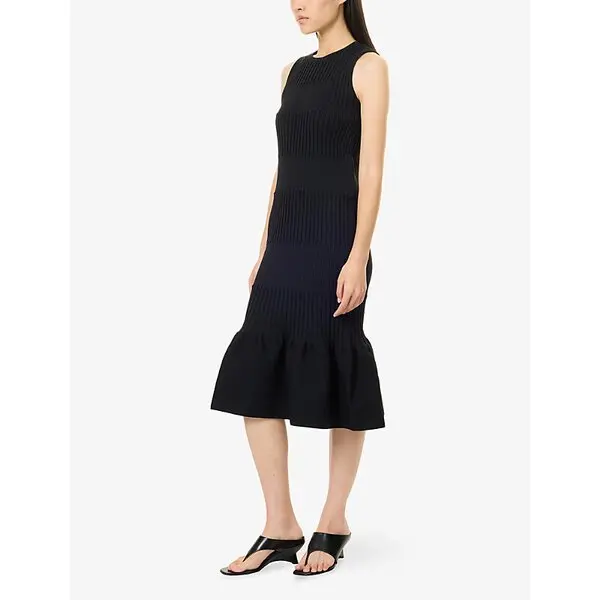 CFCL Fluted Mermaid Knitted Midi Dress - Black
