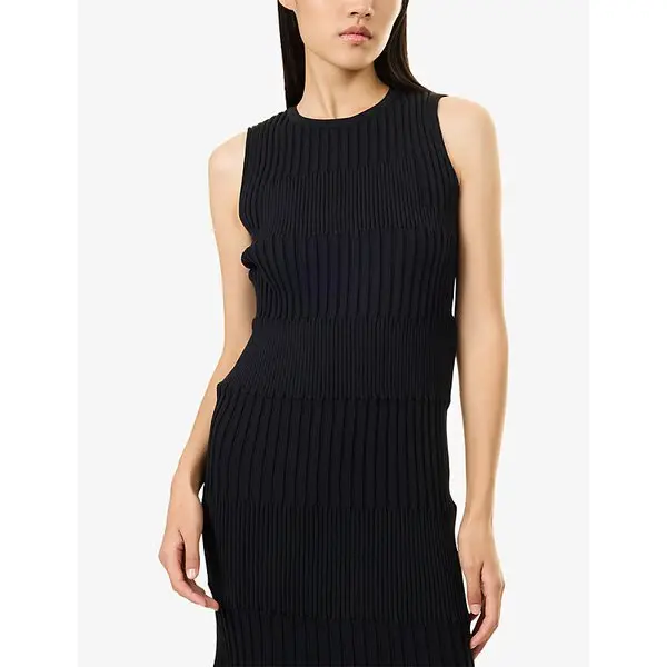 CFCL Fluted Mermaid Knitted Midi Dress - Black