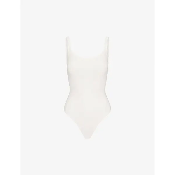 SKIMS Cotton Jersey Scoop-neck Stretch-cotton Body - Marble