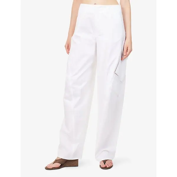 Alaïa Barrel-leg High-rise Cotton Poplin Cargo Trousers