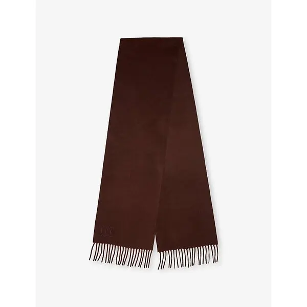 Max Mara Monogram-embroidered Cashmere Stole - Rust