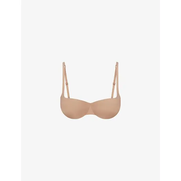 SKIMS Ultimate Balconette Stretch-woven Push-up Bra - Clay