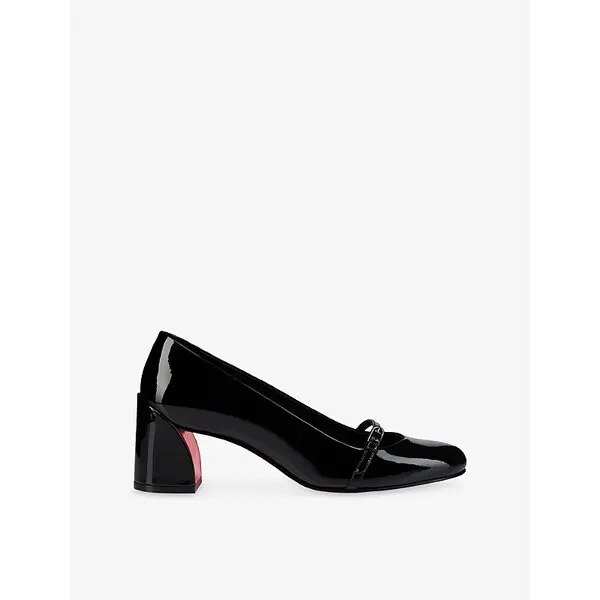 CHRISTIAN LOUBOUTIN Jane Nina 55 Patent Leather Pumps - Black