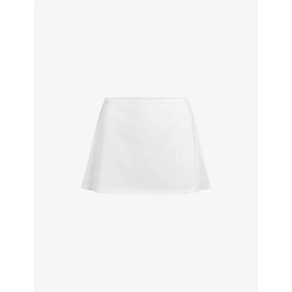 SKIMS Drop Needle Pointelle Cotton-jersey Mini Skirt