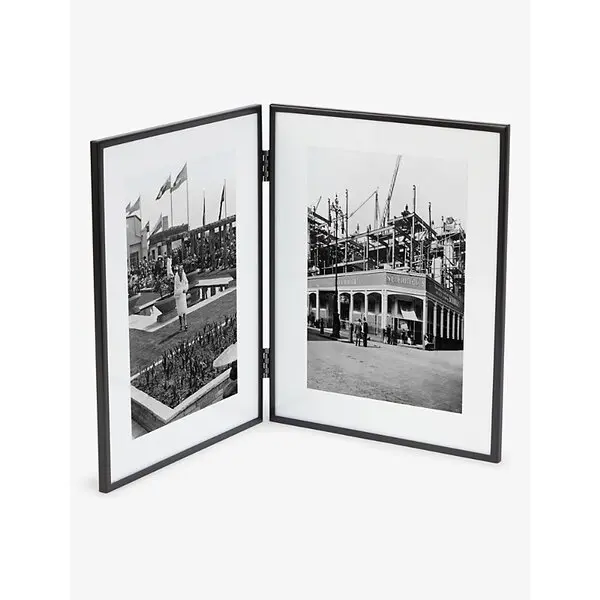 THE WHITE COMPANY Double Steel Photo Frame 13.7' X 8.6 - Black