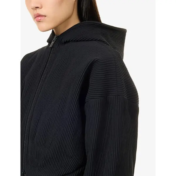 CFCL Padded Hypha Cropped Hooded Knitted Bomber Jacket