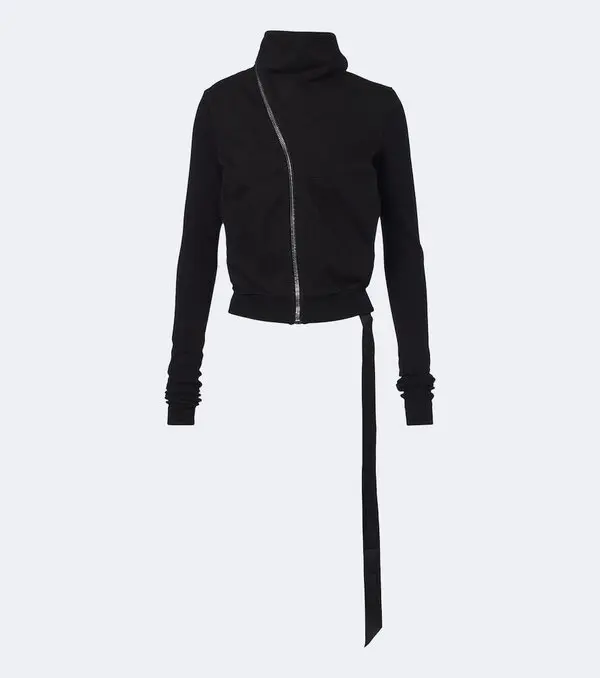 Rick Owens Mountain Cotton Zip-up Sweatshirt - Black