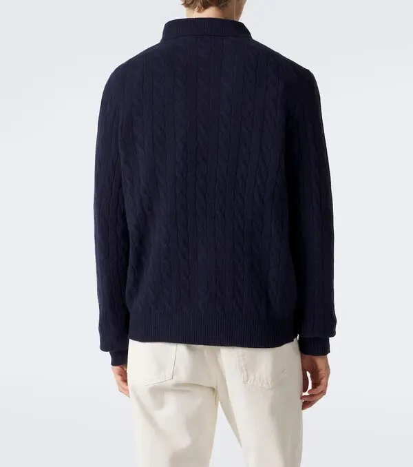 Polo Ralph Lauren Cable-knit Wool And Cashmere Polo Sweater