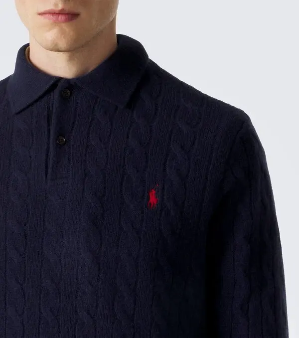 Polo Ralph Lauren Cable-knit Wool And Cashmere Polo Sweater