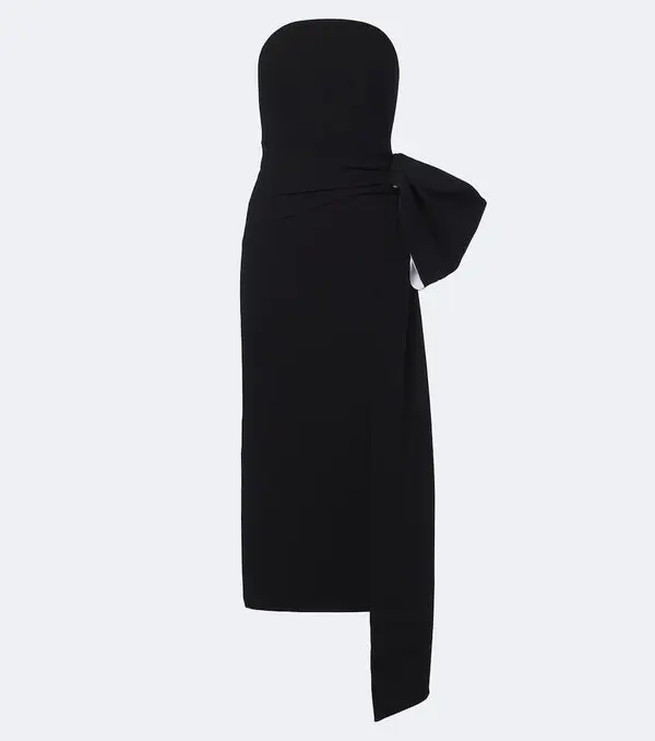 Roland Mouret Draped Strapless Crepe Cocktail Dress - Black