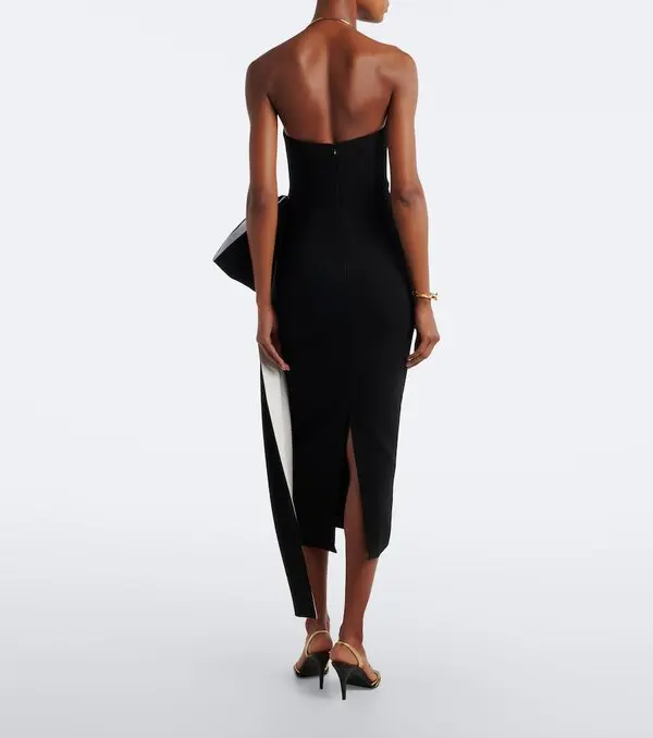 Roland Mouret Draped Strapless Crepe Cocktail Dress