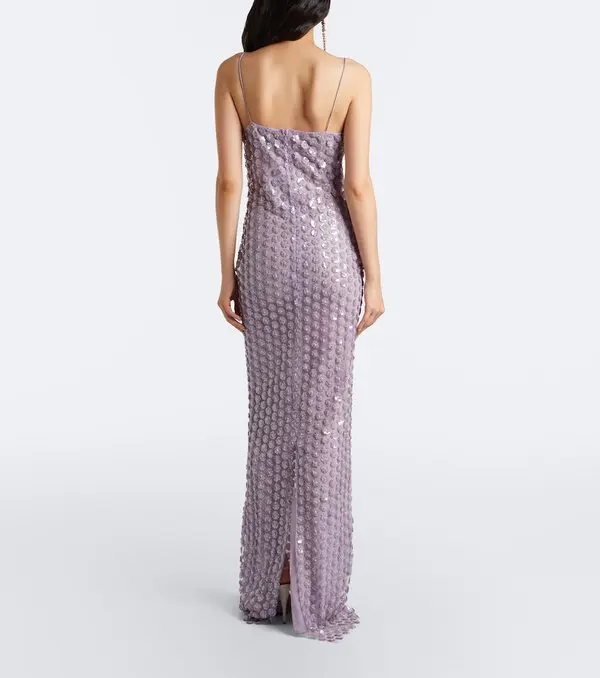 THE NEW ARRIVALS ILKYAZ OZEL Sequined Tulle Gown