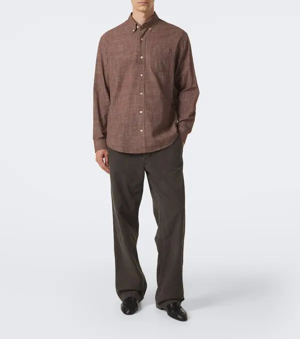 THE ROW Pompeo Checked Cotton Flannel Shirt