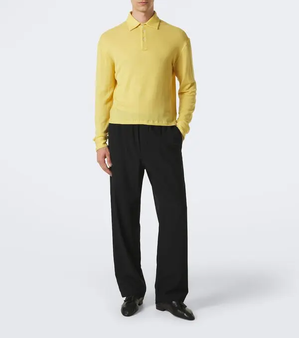 THE ROW Pascale Wool Twill Wide-leg Pants