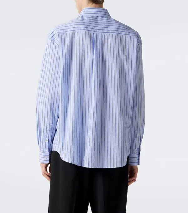 Simone Rocha Embellished Striped Cotton Poplin Shirt