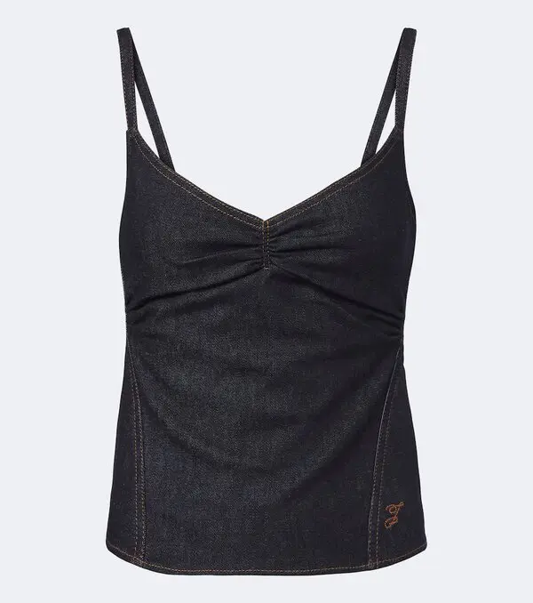 Jacquemus Pina De-nimes Gathered Denim Top