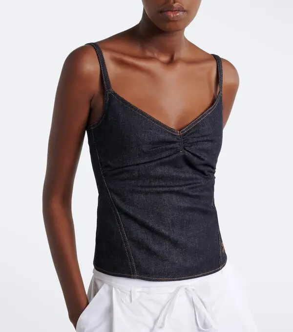 Jacquemus Pina De-nimes Gathered Denim Top