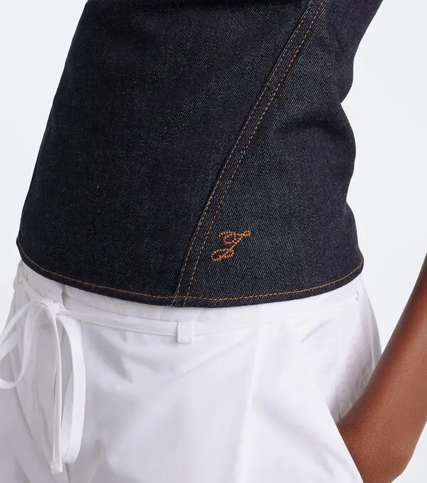 Jacquemus Pina De-nimes Gathered Denim Top