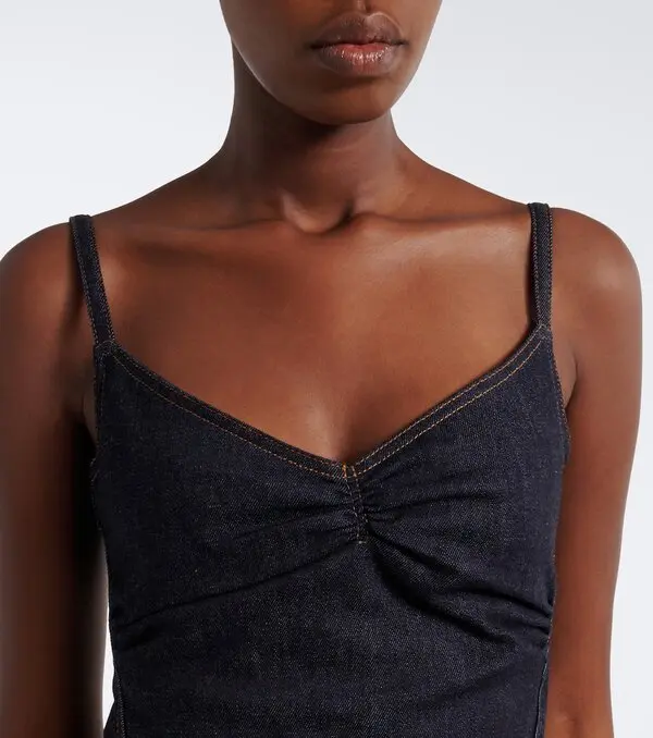 Jacquemus Pina De-nimes Gathered Denim Top