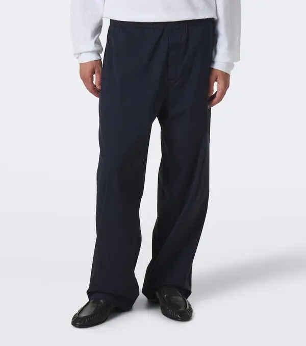 THE ROW Pascale Cotton-blend Poplin Straight Leg Trousers