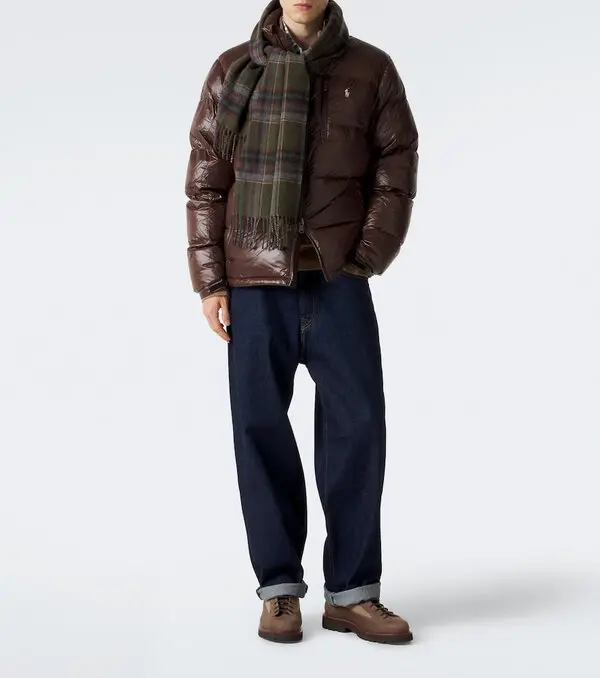 Polo Ralph Lauren Checked Fringed Wool Scarf