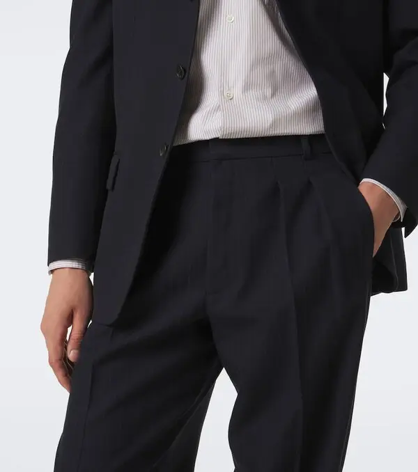 THE ROW Tavel Pleated Wool And Cashmere Straight Pants