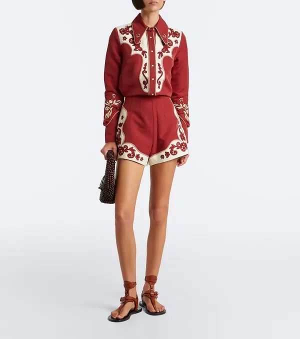 ALEMAIS Duke Embroide Wool-blend Shirt