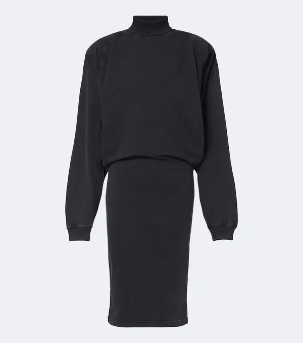 MUGLER Cotton Jersey Sweatshirt Dress