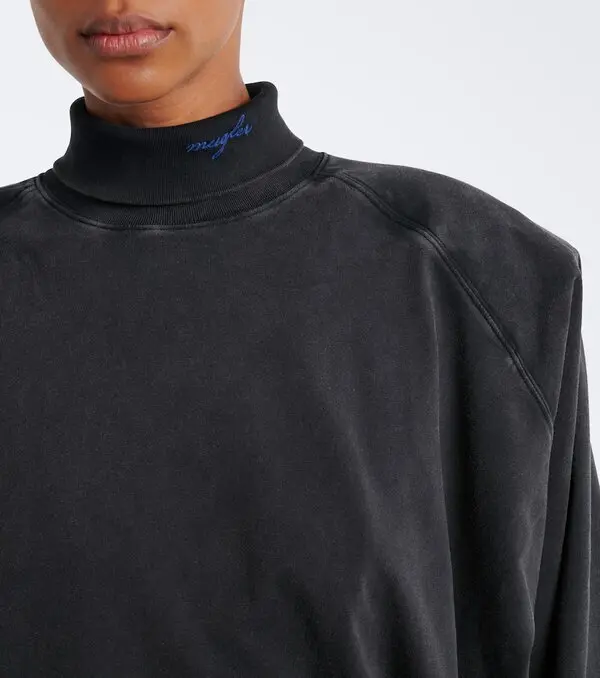 MUGLER Cotton Jersey Sweatshirt Dress