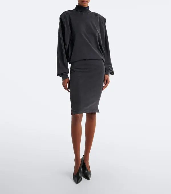 MUGLER Cotton Jersey Sweatshirt Dress