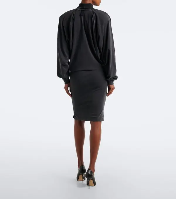 MUGLER Cotton Jersey Sweatshirt Dress