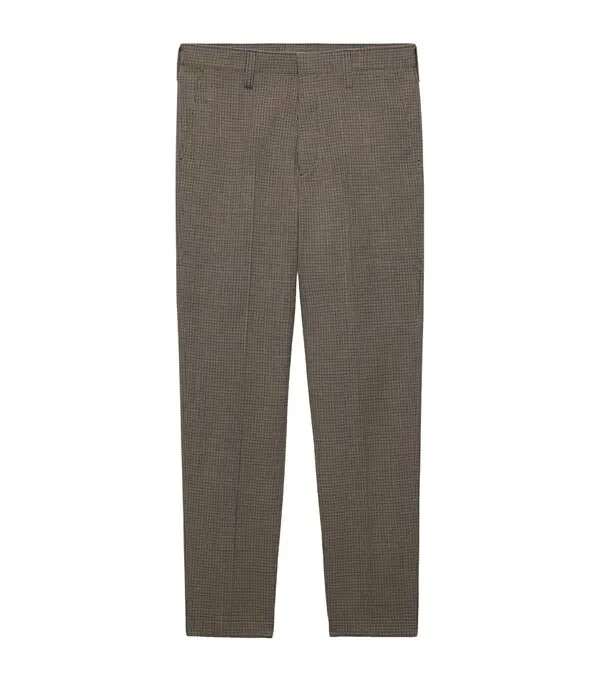 Prada Wool Houndstooth Slim-fit Trousers