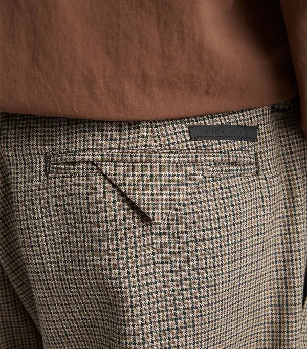 Prada Wool Houndstooth Slim-fit Trousers