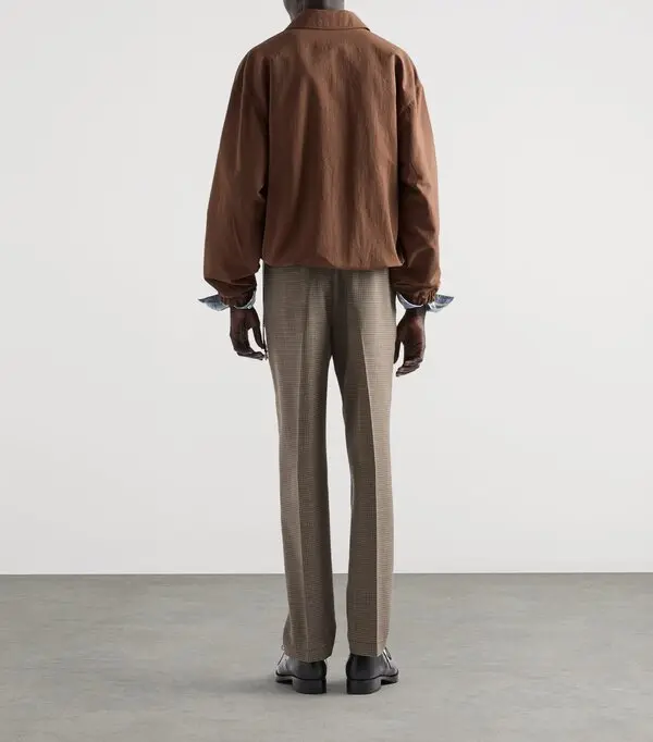 Prada Wool Houndstooth Slim-fit Trousers