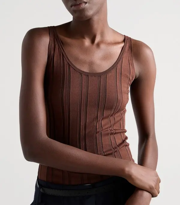 Prada Cotton Ribbed Vest Top