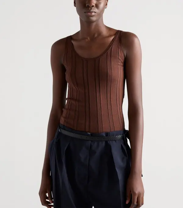 Prada Cotton Ribbed Vest Top