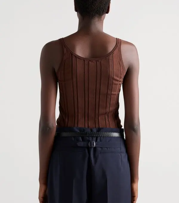 Prada Cotton Ribbed Vest Top