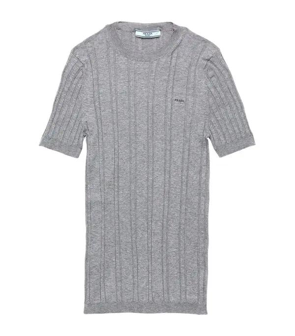 Prada Cotton Ribbed Short-sleeve T-shirt