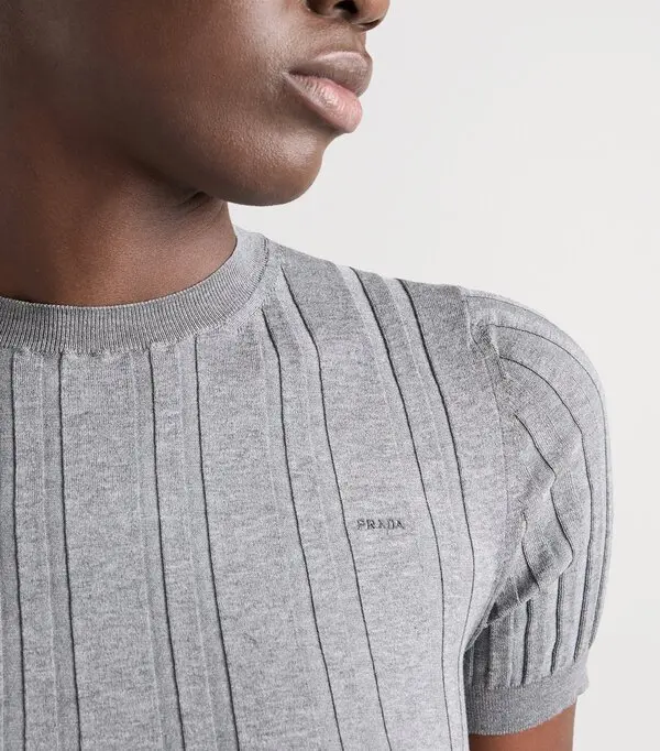 Prada Cotton Ribbed Short-sleeve T-shirt