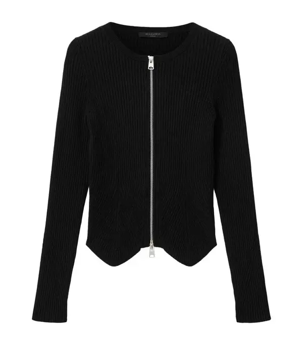 ALLSAINTS Ribbed Cruz Cardigan - Black
