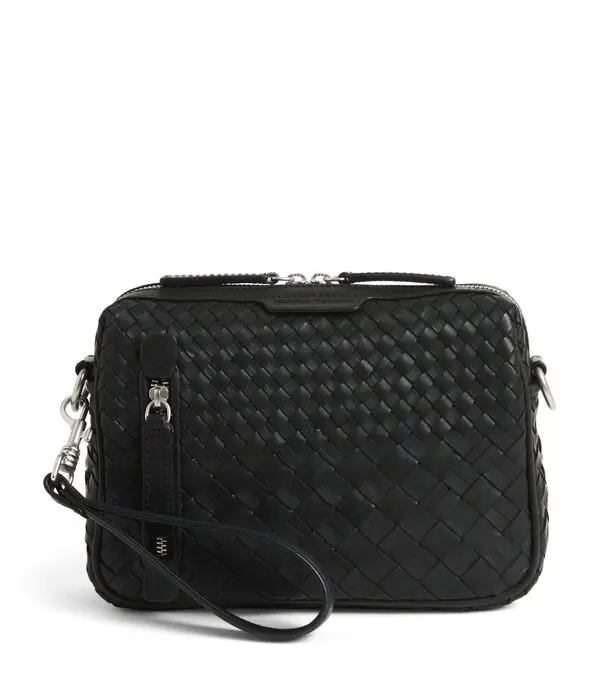 Officine Creative Leather Woven Pouch - Black