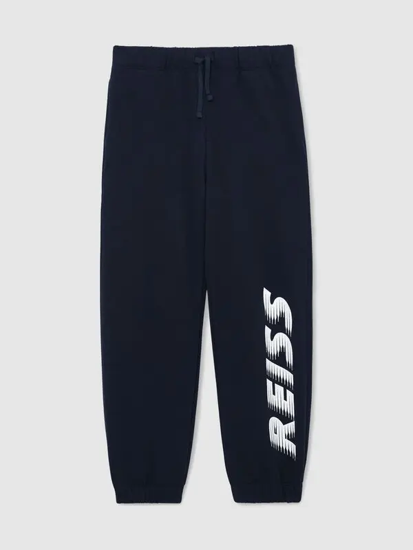 REISS 3-9 Yrs Cotton Logo-print Cuffed Joggers