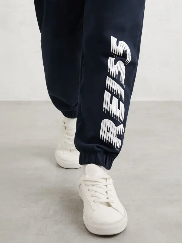 REISS 3-9 Yrs Cotton Logo-print Cuffed Joggers